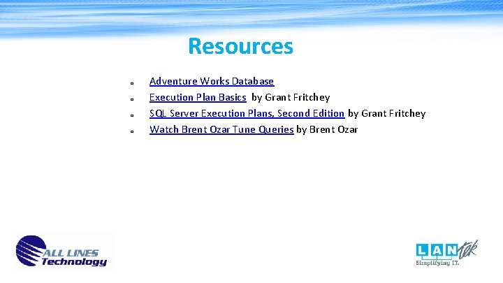 Basic Execution Plans Eugene Meidinger emeidingeralllinestech com sqlgene