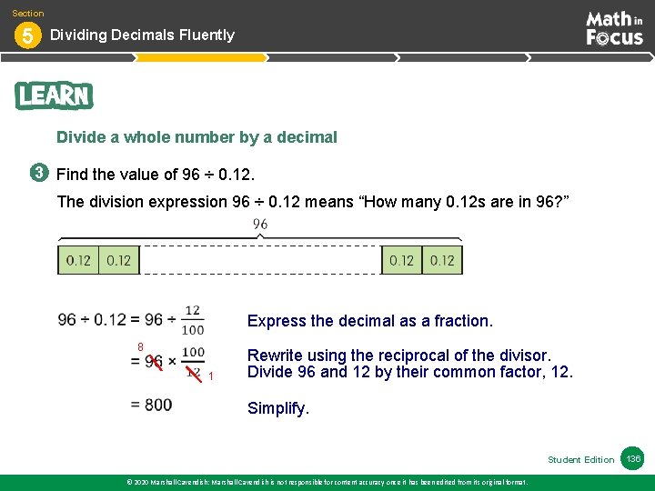Chapter 3 Fractions and Decimals Section 5 Dividing