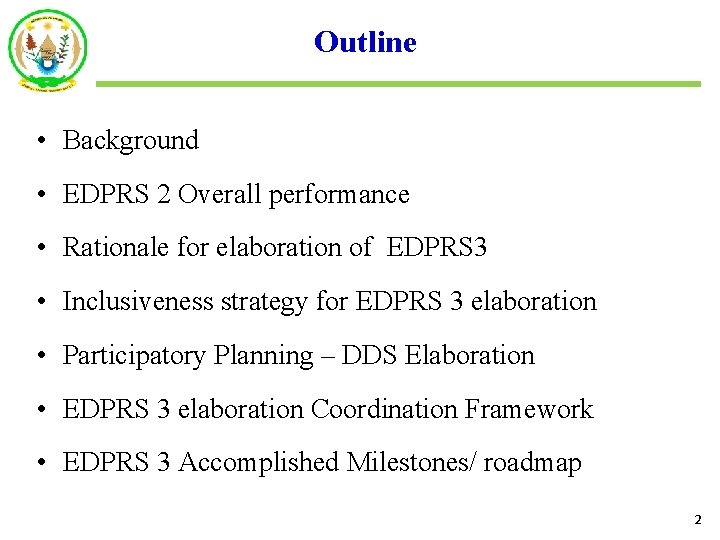 EDPRS 3 elaboration process MINECOFIN 26 th May