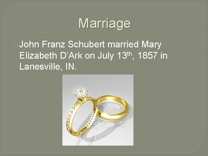 The Schuberts The story of John Franz Schubert