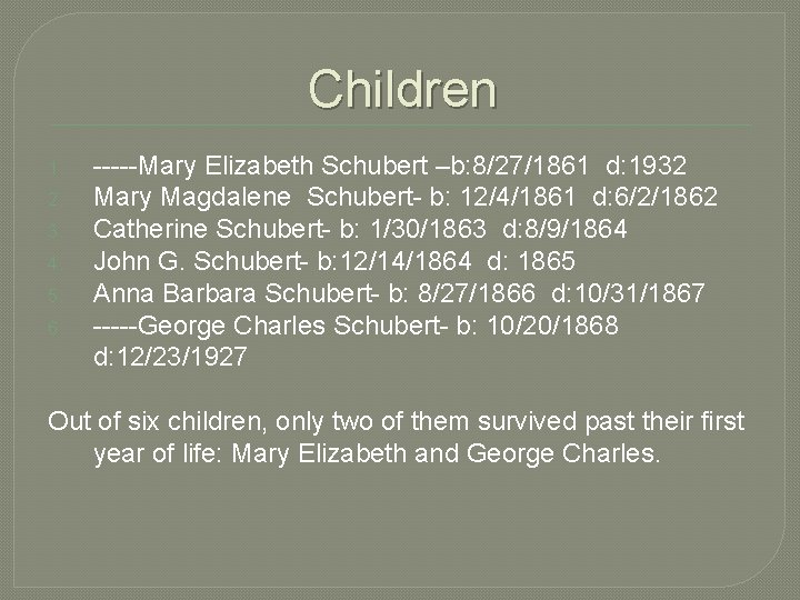 The Schuberts The story of John Franz Schubert