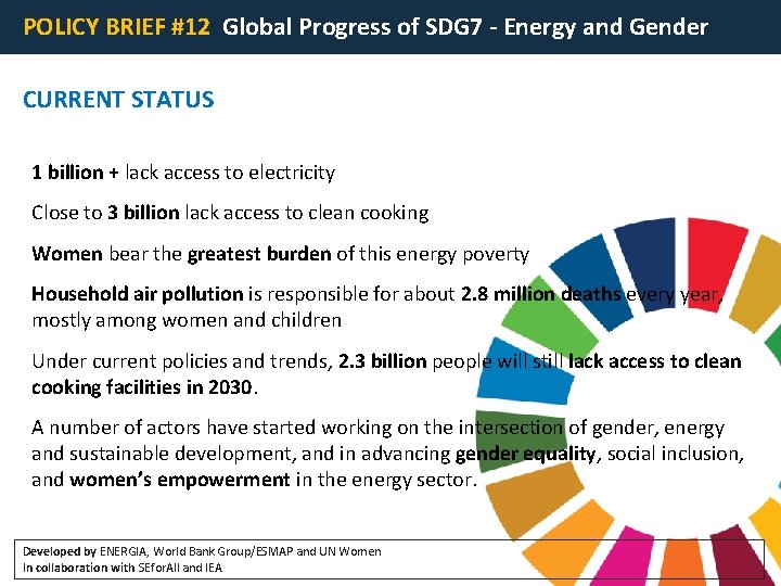 STRENGTHENING INTERLINKAGES BETWEEN SDG 7 AND OTHER SDGS
