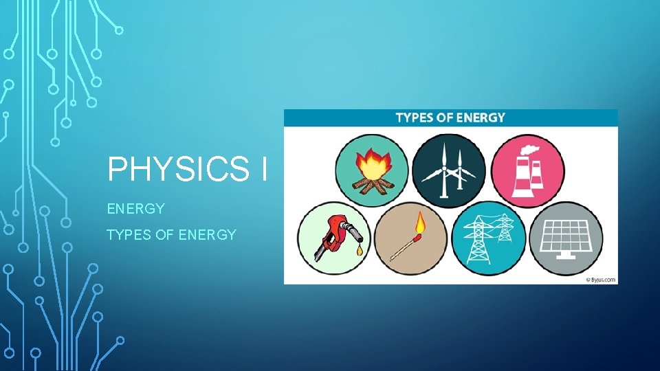 PHYSICS I ENERGY TYPES OF ENERGY HOW MUCH