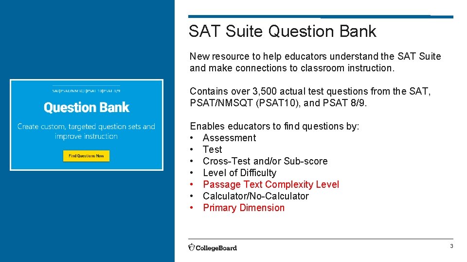 SAT Suite Question Bank April 2020 100218 Overview