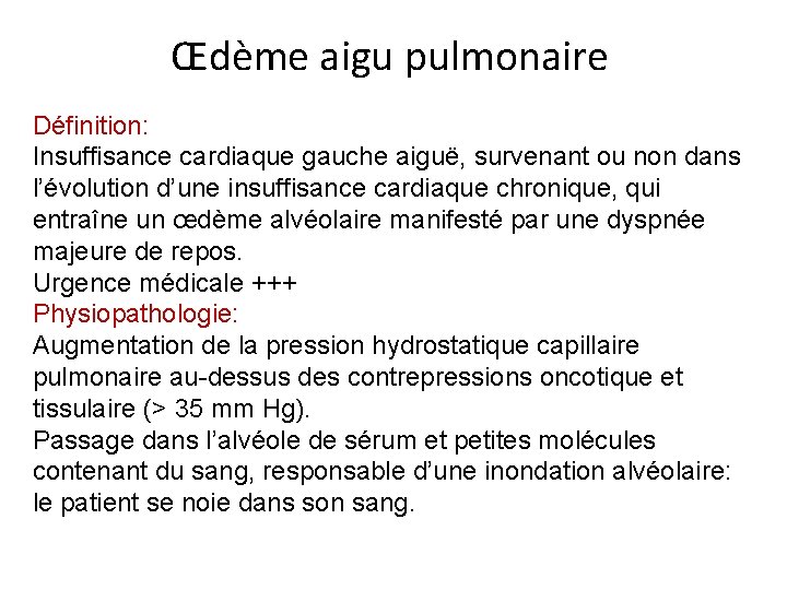 INSUFFISANCE CARDIAQUE AIGUE Dr N BOUDOUH INTRODUCTION Linsuffisance