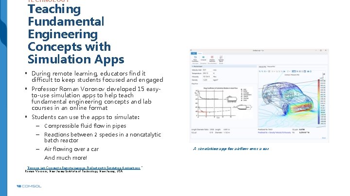 TECHNOLOGY Teaching Fundamental Engineering Concepts with Simulation Apps