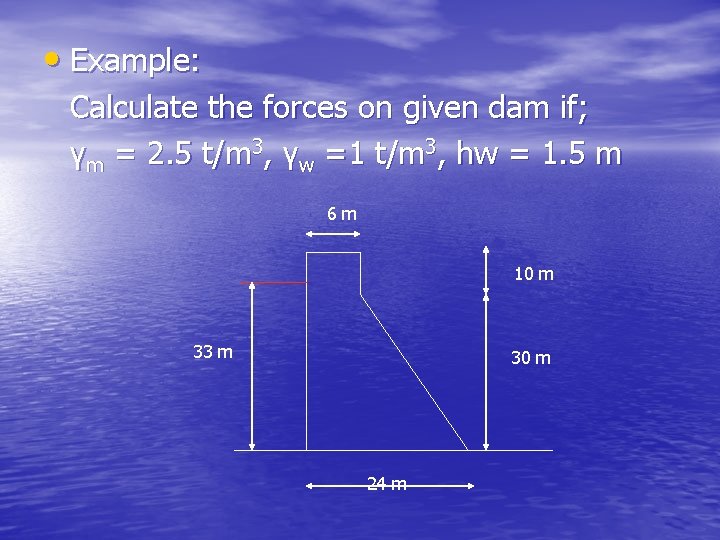 Forces Acting on Dams To design a dam