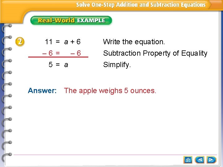 Main Idea and New Vocabulary Key Concept Subtraction