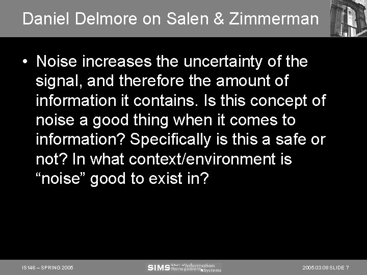 Social Uses of Mobile Phones IS 146 Foundations