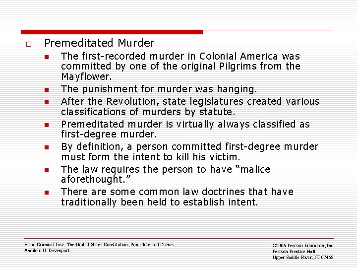 Basic Criminal Law The United States Constitution Procedure