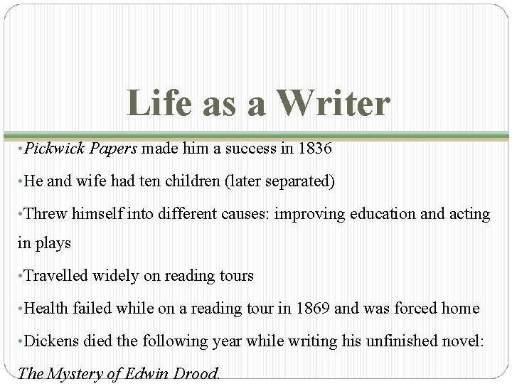 Charles Dickens Biography Early Life A British novelist