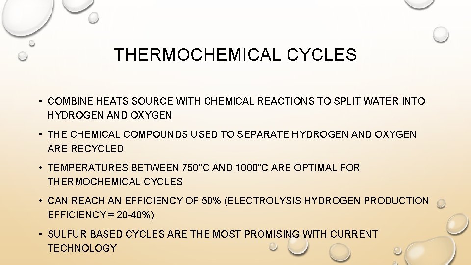 SULFUR BASED THERMOCHEMICAL CYCLES FOR HYDROGEN PRODUCTION PETER