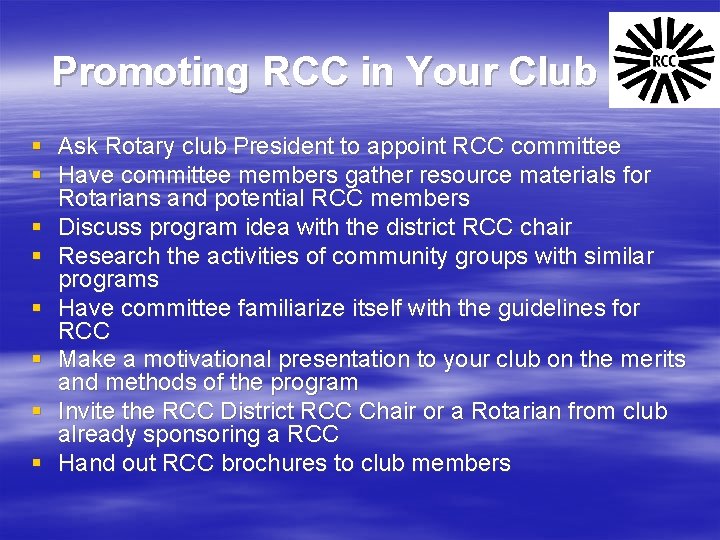 Rotary Community Corps RCC Brief History of RCC