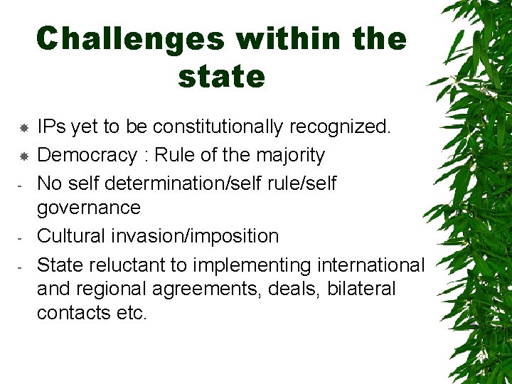Challenges that are faced by the Indigenous Peoples