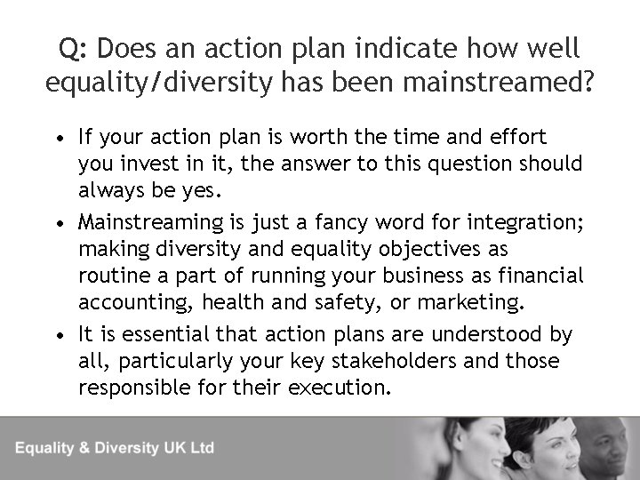 Equality Objectives Demystifying Delivering Diversity Q Why is