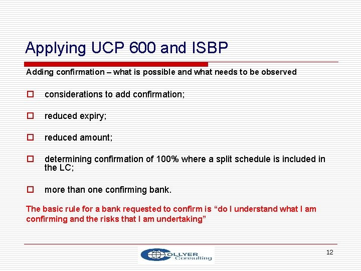 Interpretation and Application of UCP 600 Part 1