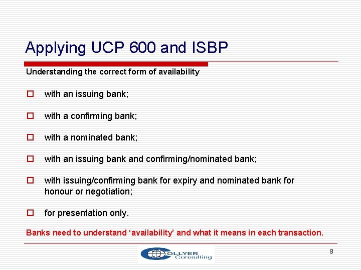 Interpretation and Application of UCP 600 Part 1