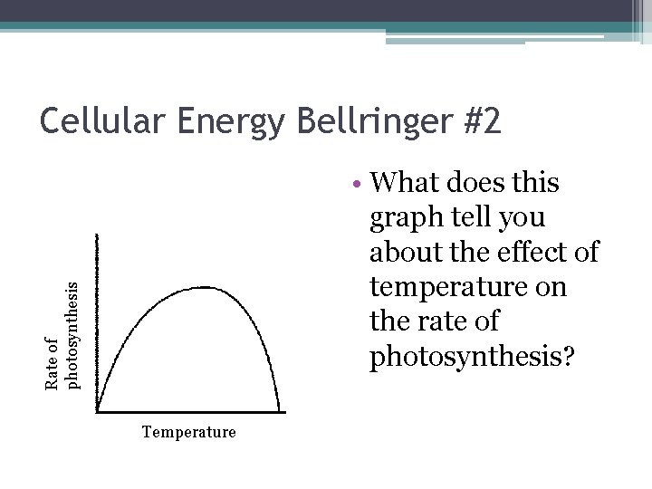 PHOTOSYNTHESISCELL RESP BELLRINGERS Cellular Energy Bellringer 1 Rate