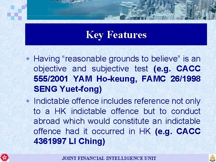 STR Legal ObligationsStatistics Case Examples Ricky WONG Joint