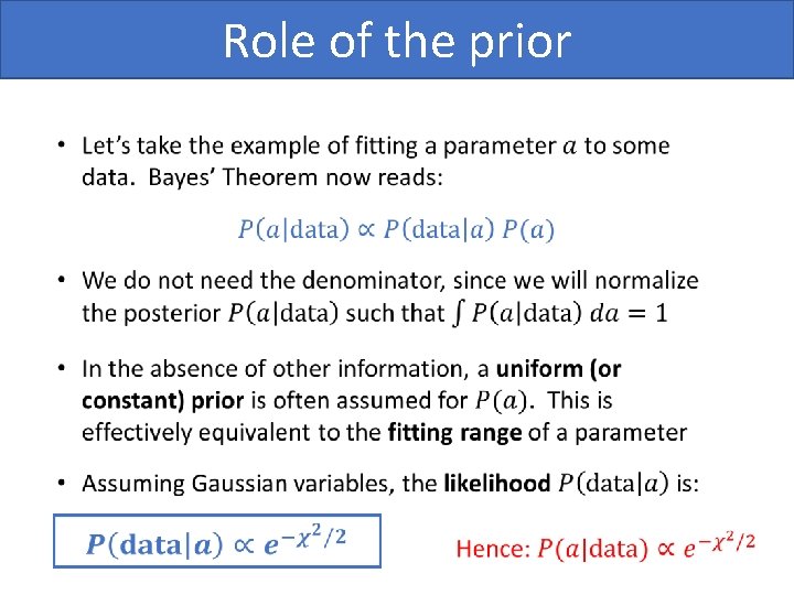 Class 6 Bayesian Methods In this class we
