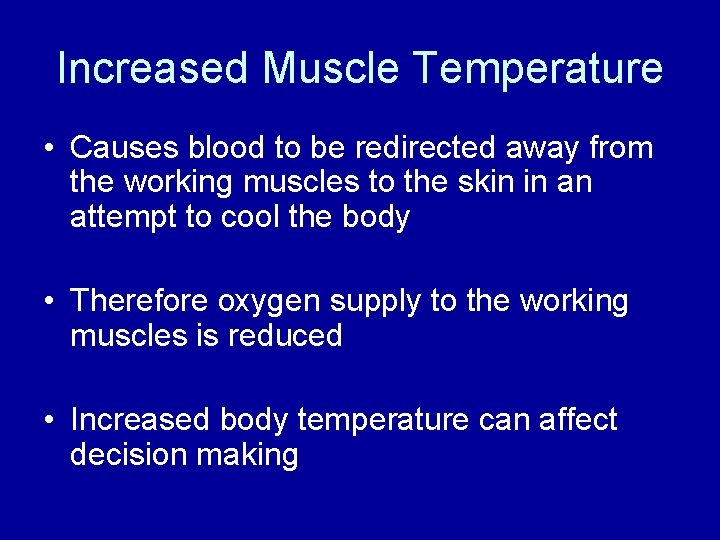 Fatigue Recovery Causes of Fatigue Depletion of energy