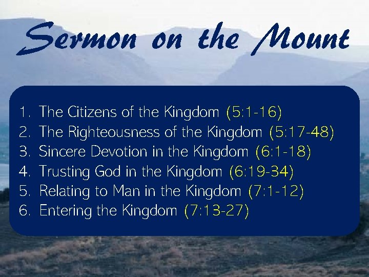 Sermon on the Mount 1 2 3 4