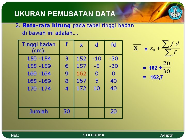 PENYAJIAN DATA PENYAJIAN DATA a Diagram Batang Penyajian