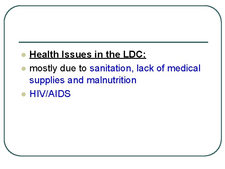 Human Health and Toxicology Major Human Health Issues