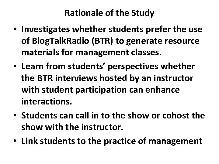The Use of Blog Talk Radio in Online