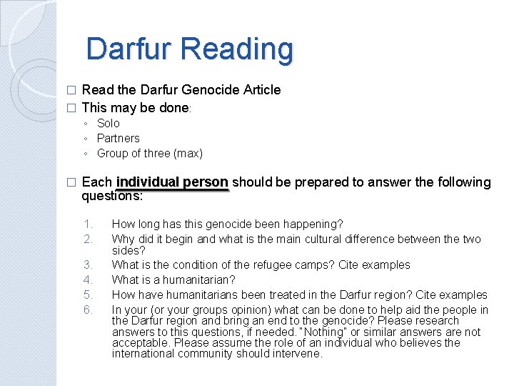 Sudan and the Darfur Genocide A Brief History