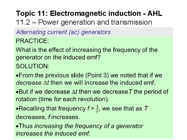 Topic 11 Electromagnetic induction AHL 11 2 Power