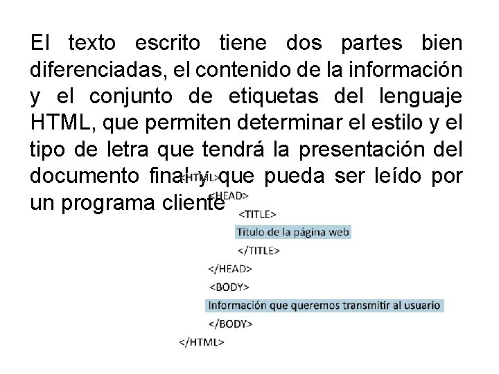 HTML El lenguaje de marcas de hipertexto DEFINICION