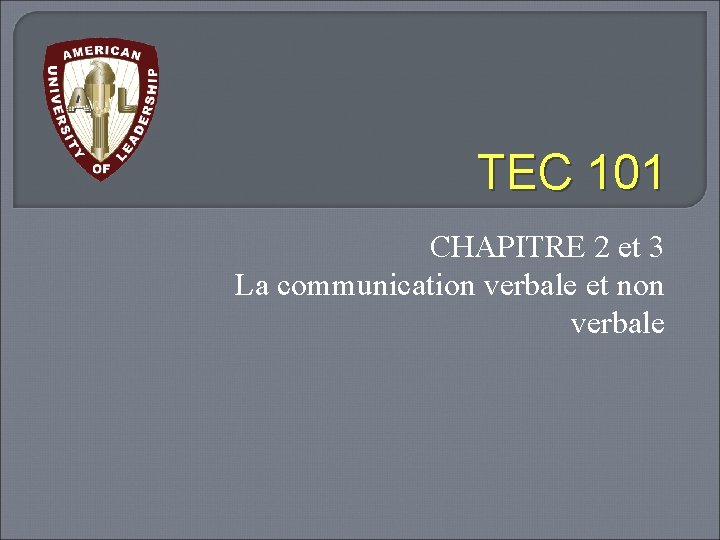 TEC 101 CHAPITRE 2 et 3 La communication