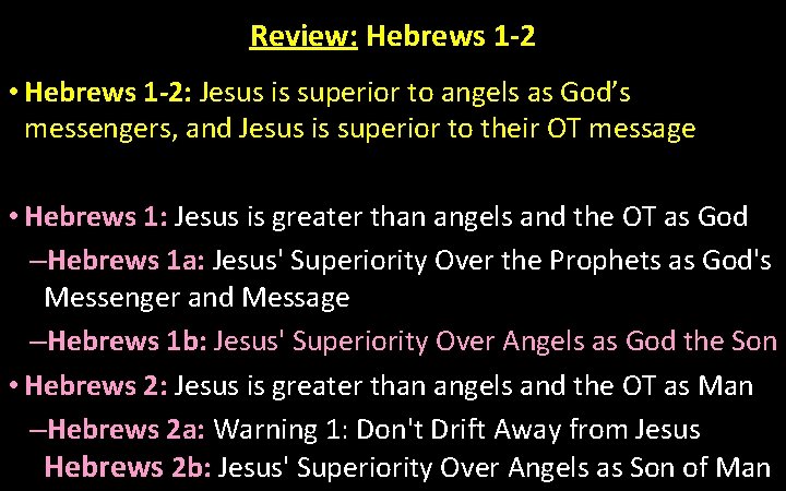 Hebrews Title Hebrews 2 a Warning 1 Dont