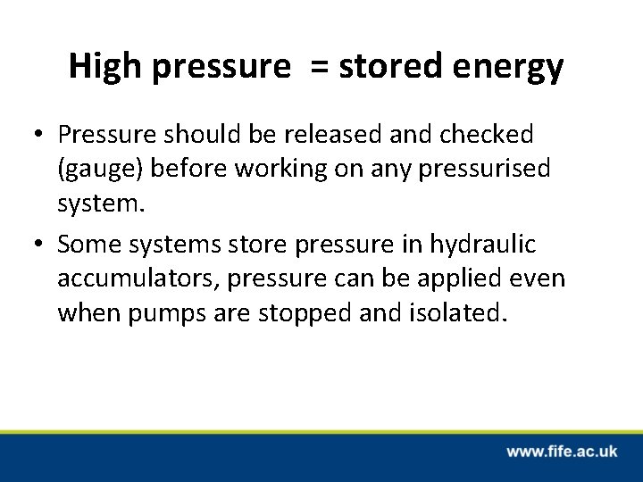 Health safety in hydraulic systems SPEO 0220 Introduction