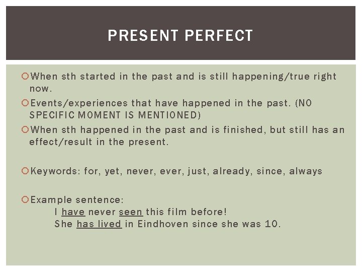 TENSES V 2 A PRESENT SIMPLE Present Simple
