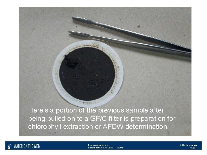 Module 4 Stream Ecology Laboratory Measuring Periphyton Biomass