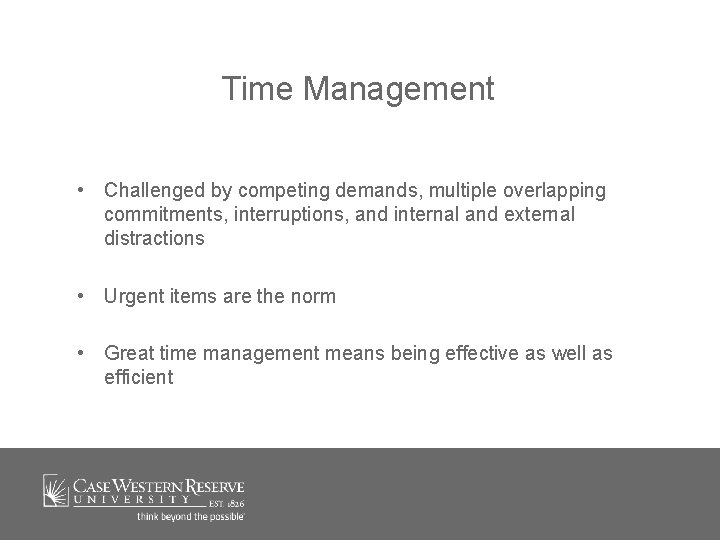 Work Life Balance and Time Management March 20