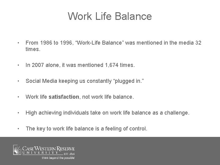 Work Life Balance and Time Management March 20