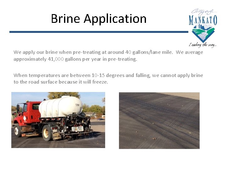 Public Works Overview of Winter Salt Usage Our