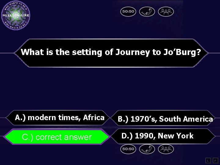 What is the setting of Journey to JoBurg