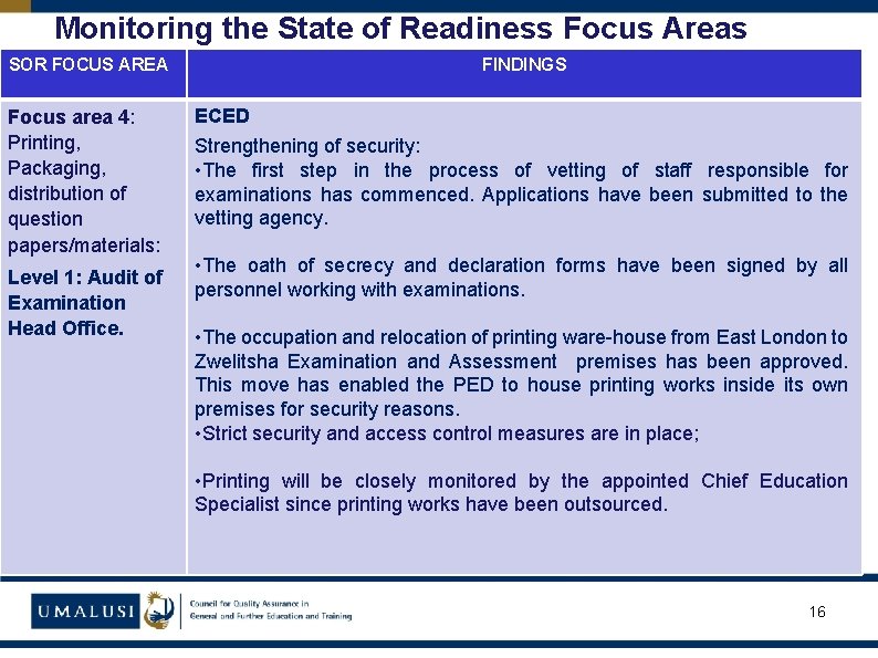State of Readiness Report 2018 National Senior Certificate