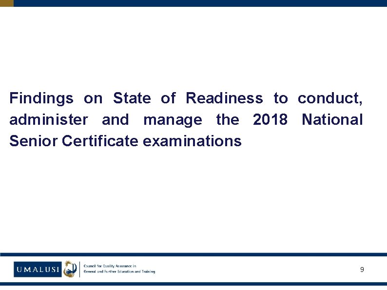 State of Readiness Report 2018 National Senior Certificate