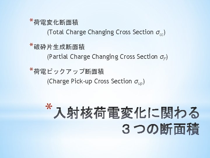 Total Charge Changing Cross Section cc Partial Charge