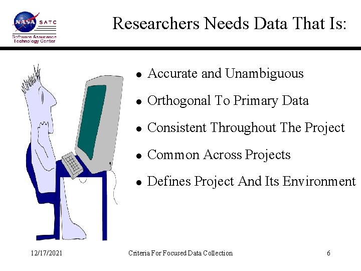 NASA OSMA SAS 01 Criteria For Focused Data