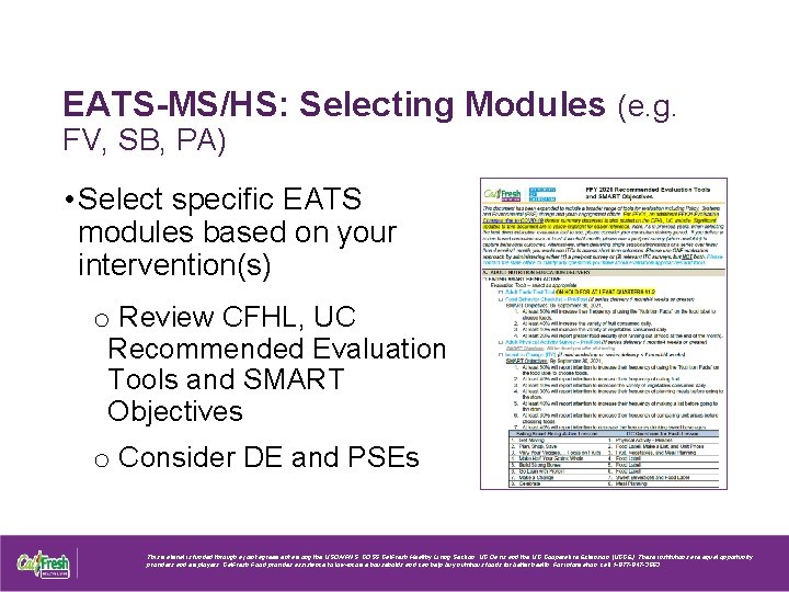 What is the EATSMSHS prepost survey and how