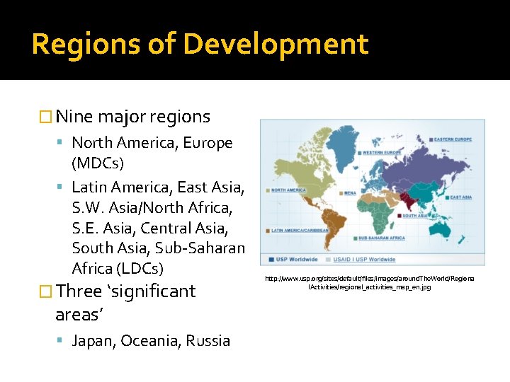 Distribution of MDCs and LDCs Regions of Development