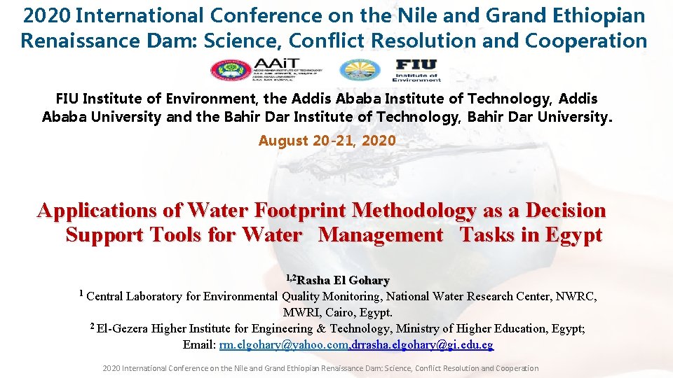 2020 International Conference on the Nile and Grand