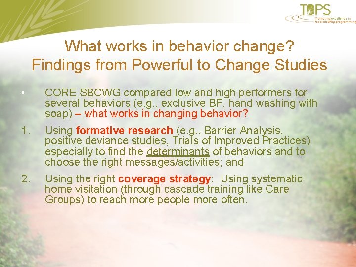 Designing for Behavior Change in Agriculture Natural Resource