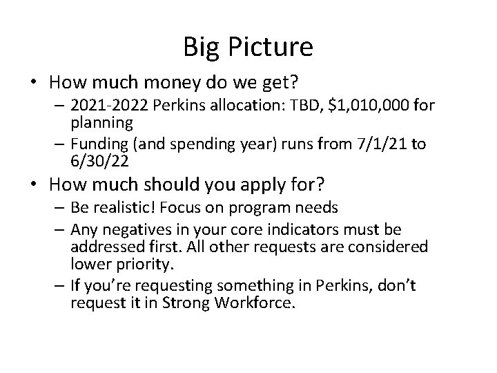 Perkins Grant Funds 2021 2022 Application Workshop Friday